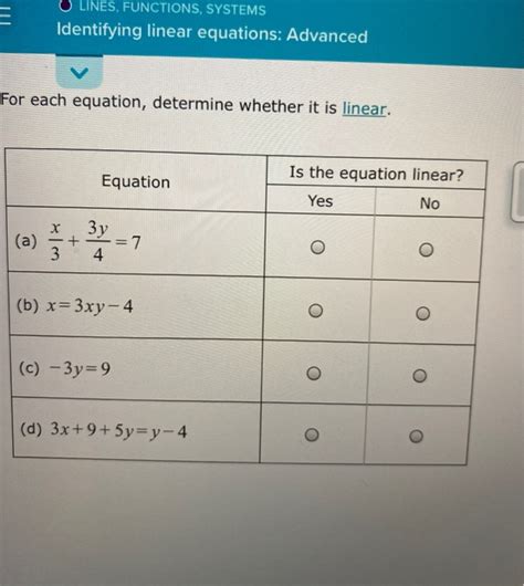 Solved O Lines Functions Systems Identifying Linear
