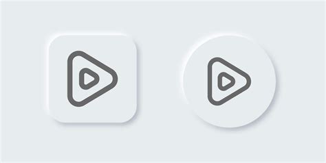 Play Button Line Icon In Neomorphic Design Style Media Player Signs