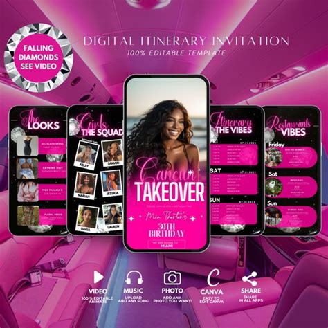 Cancun Trip Template Etsy