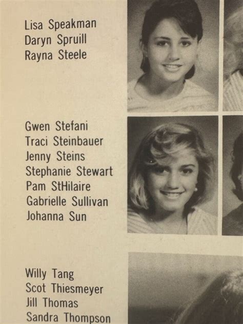 Gwen Stefani Authentic School Yearbook Multiple Photos Drawing Of
