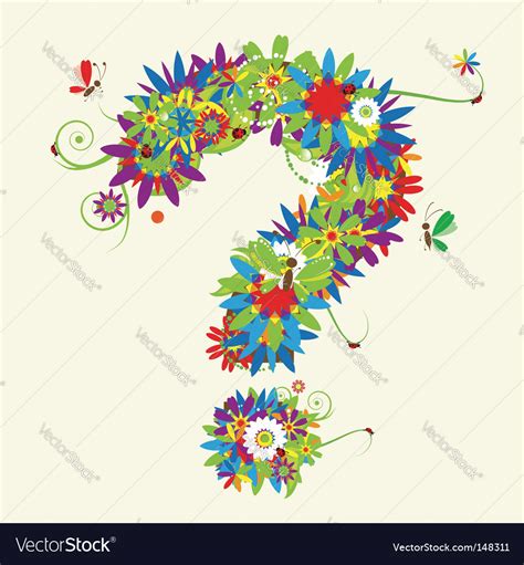 Question Mark Floral Design Royalty Free Vector Image