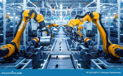 Industrial Robots On An Assembly Line Stock Illustration Illustration