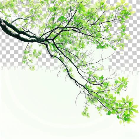 Premium PSD A Picture Of A Tree With A White Background And A Picture Of A Tree With Green Leaves