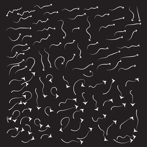 Set Of Vector Curved Arrows Hand Drawn Sketch Doodle Style Collection Of Pointers
