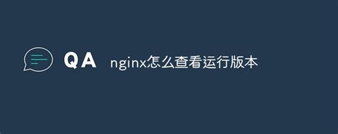 Nginx怎麼查看運行版本 Nginx Php中文網
