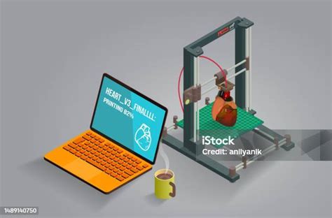 3d 프린터로 인쇄된 하트 컴퓨터 프린터에 대한 스톡 벡터 아트 및 기타 이미지 컴퓨터 프린터 3차원 인쇄 내부 기관
