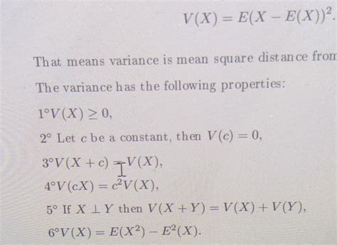 Solved V X E XE X That Means Variance Is Mean Square Chegg Com