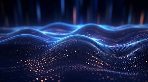 Premium Photo Abstract Blue Digital Technology Wave Background
