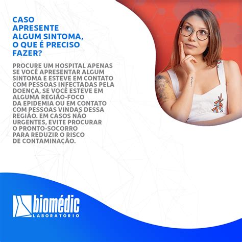 Laboratório Biomédic Caso Apresente Algum Sintoma O Que é Preciso Fazer