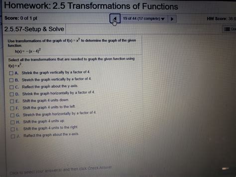 Solved Homework Transformations Of Functions Ore Chegg