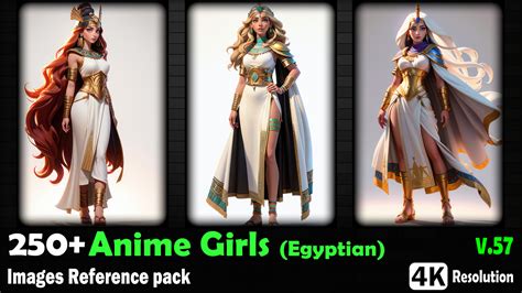 Artstation 250 Anime Girls Egyptian Images Reference Pack 4k