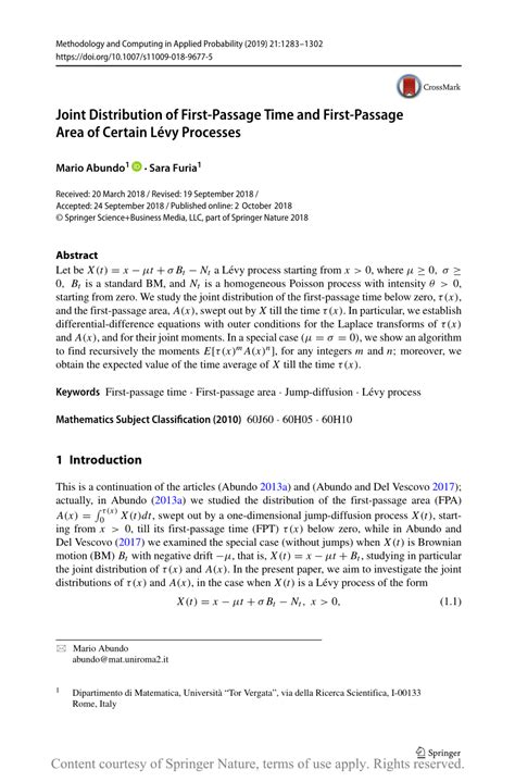 Joint Distribution Of First Passage Time And First Passage Area Of Certain Lévy Processes