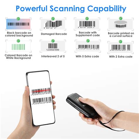 Eyoyo Mini 1d Bluetooth Barcode Scanner Wireless With Power Onoff