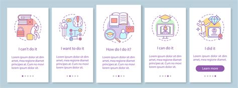 Education Motivation Onboarding Mobile App Page Screen Vector Template Way To Success