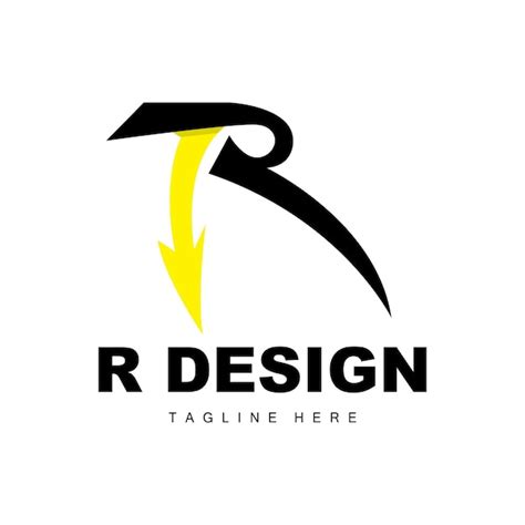 R 문자 로고 알파벳 벡터 초기 R 제품 브랜드 로고 타입 디자인 프리미엄 벡터