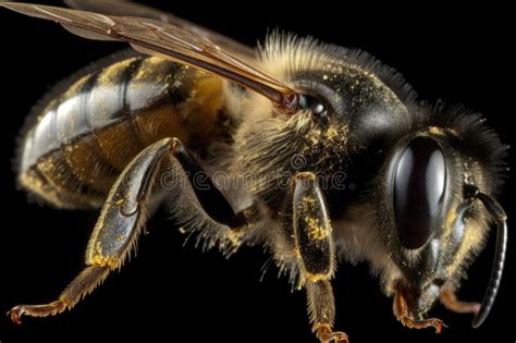 Close Up Of Bee S Wing With Pollen And Dust Particles Visible Stock