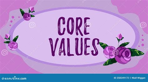 Text Sign Showing Core Values Word Written On Principles Which Guide