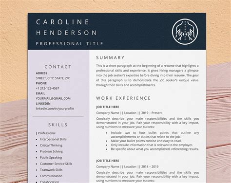 Massage Therapist Resume Template For Word Orthopedic Nurse Etsy