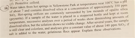 Protective Colloid 10 Water Taken From Hot