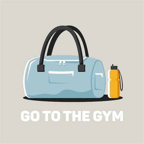 Premium Vector | Fitness bag and water bottle