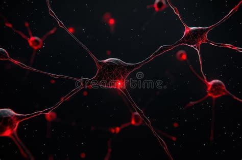 Red Digital Connection Abstract Network Structure With Plexus Effect And Polygonal Dots And