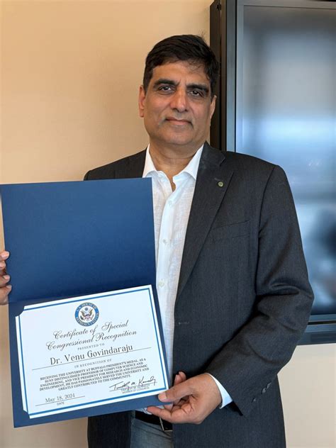 Venu Govindaraju on LinkedIn: I’m deeply honored to have received a Certificate of Special ...