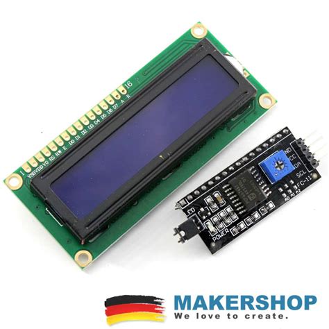 Lcd 1602 I2c Blau Display Hd44780 Anzeige Bildschirm 16×2 Arduino