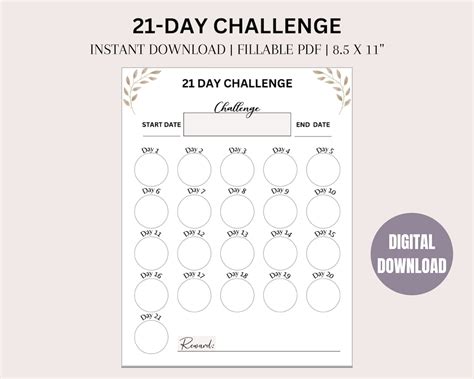 21 day challenge tracker 2023 goal planner habit tracker healthy