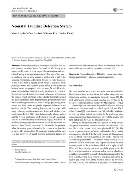 Neonatal Jaundice Detection System Download Free Pdf Image Segmentation Sensitivity And