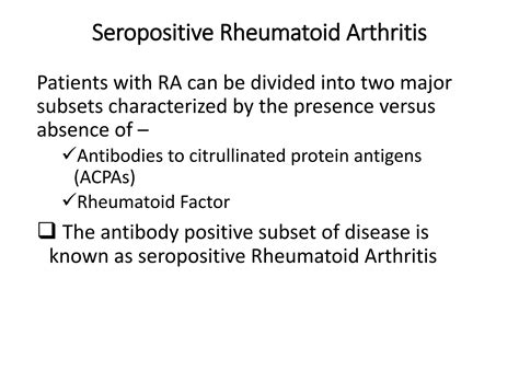 The Immunopathogenesis Of Seropositive Rheumatoid Arthritis Pptx
