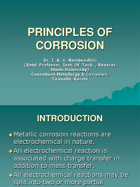 Principles Of Corrosion Pdf Corrosion Electrochemistry