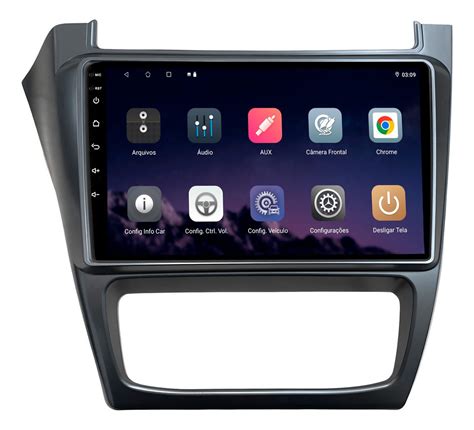 Kit Central Multimidia Fox 9 Polegadas 4gb Ram 64gb Memória Com Câmera E Chicote Cambus La