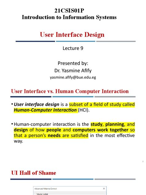 Lecture 9 User Interface Design Pdf Usability Databases
