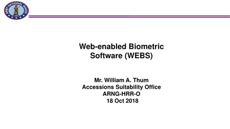 Ppt Web Enabled Biometric Software Webs Mr William A Thum