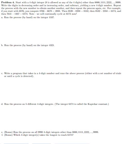 Solved Problem 4 Start With A 4 Digit Integer 0 Is
