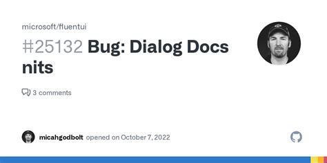 Bug Dialog Docs Nits · Issue 25132 · Microsoftfluentui · Github