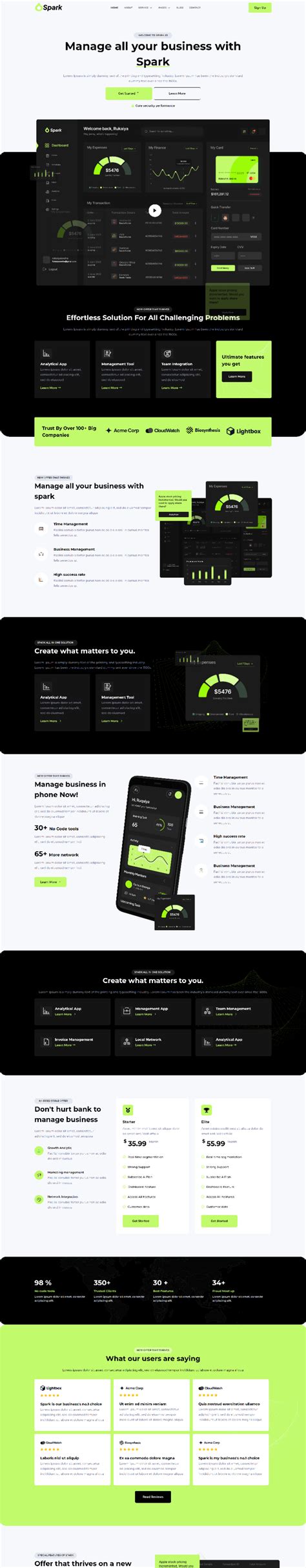 Spark Saas And Tech Startup Elementor Template Kit By Snowflakeproject