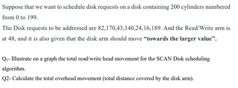 Suppose That We Want To Schedule Disk Requests On A