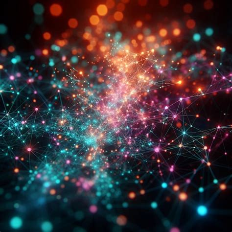 Premium Photo Colorful Neural Network Background Network Of Interconnected Nodes And Lines