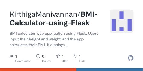 Github Kirthigamanivannanbmi Calculator Using Flask Bmi Calculator