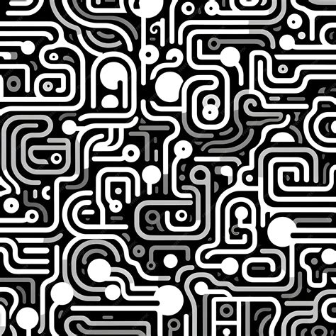 Premium Vector Seamless Circuit Board Pattern Vector Illustration Black And White