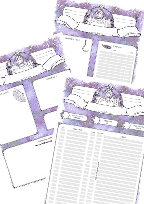 Dandd 5e The Mage Character Sheets Etsy