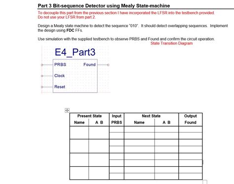 Part Bit Sequence Detector Using Mealy Chegg