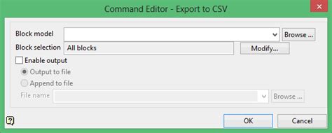 vulcan block manipulation command editor export to csv
