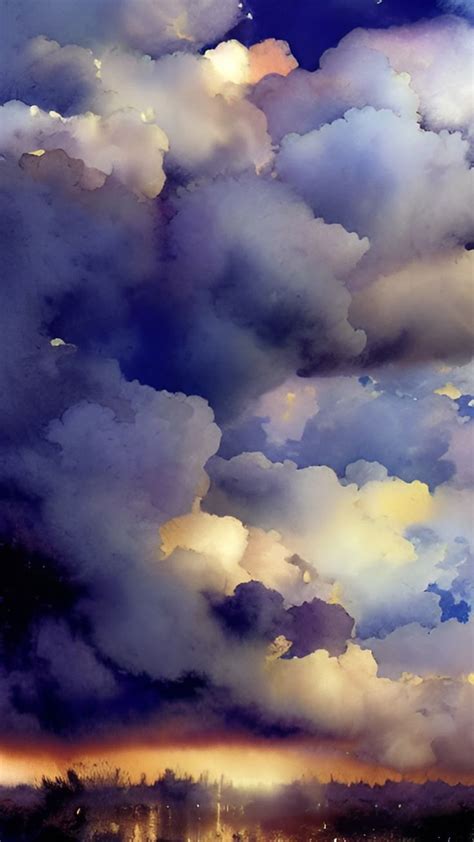 Pin By Ashley Paladini On Diy Fantastic Art Watercolor Landscape Cloud Art