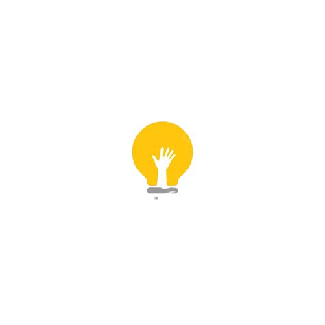 Idea Hand Bulp Lam Logo Icon Graphic Thinking Man Vector Graphic