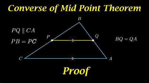 Converse Of Mid Point Theorem If A Line Is Drawn Through The Mid Point