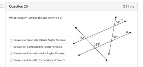 Solved Question 20 2 95 Pts What Theorem Justifies The