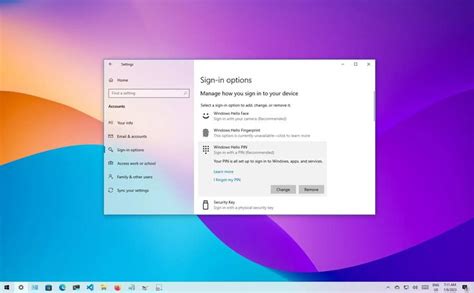 Remove Windows Hello PIN On Windows
