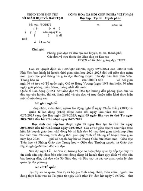 Thong Bao Nghi 30 4 Va 1 5 Signed Pdf
